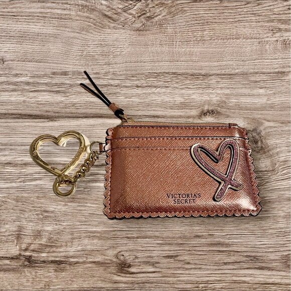 Victoria's Secret | Accessories | Victorias Secret Metallic Pink Heart ...